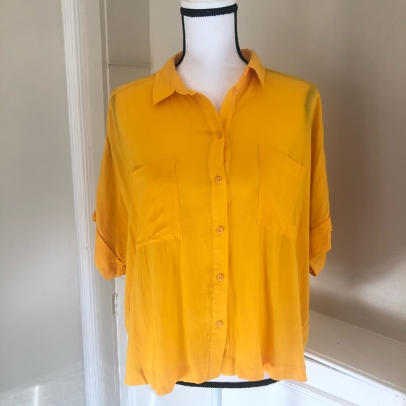 Topshop | Tops | Topshop Collared Yellow Button Down | Poshmark